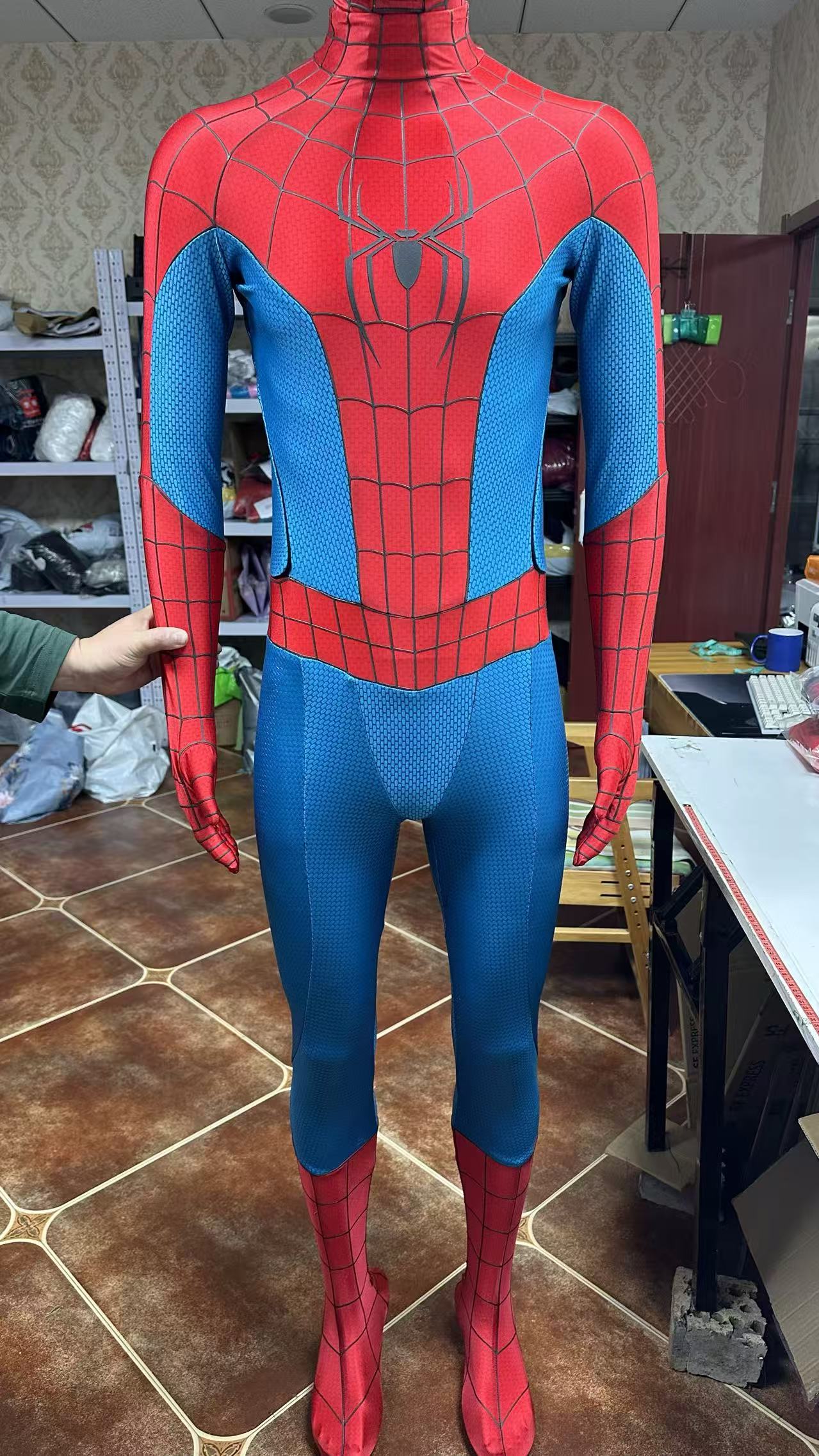 TOM HOLLAND Suit BND version with Face shell & 3D Rubber Web Movie Pro ...